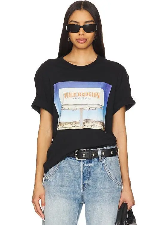 True Religion Short Sleeve Billboard Tee - Jet Black