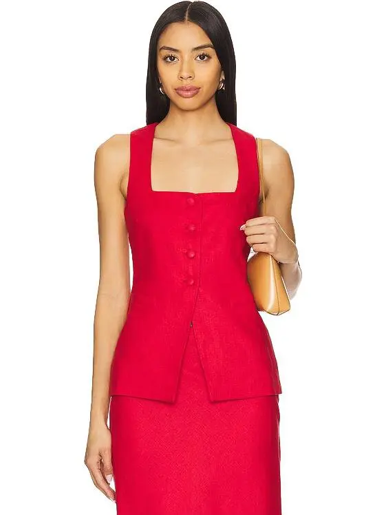 Faithfull The Brand Jackie Vest - Red