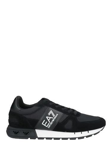 EA7 Leather And Polyester Sneakers - Black