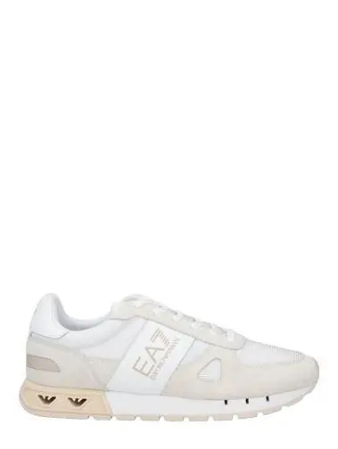 EA7 Leather And Polyester Sneakers - White