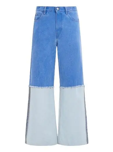 Marni Contrast Denim Trousers - Cobalt Blue