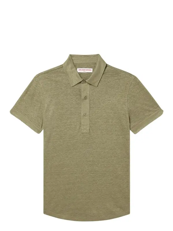 Orlebar Brown Sebastian Linen-jersey Polo Shirt - Green