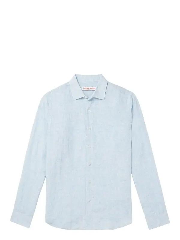 Orlebar Brown Giles Linen Shirt - Blue