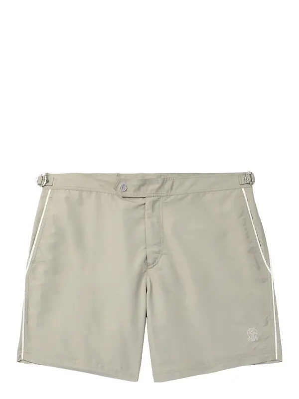 Brunello Cucinelli Straight-leg Mid-length Swim Shorts - Neutrals