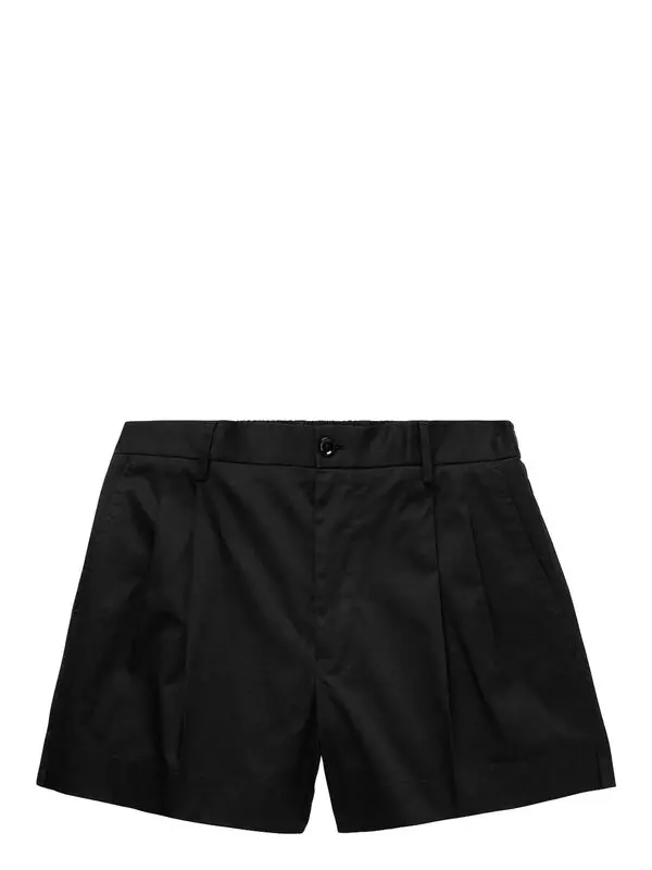 Dolce & Gabbana Slim-fit Pleated Twill Shorts - Black