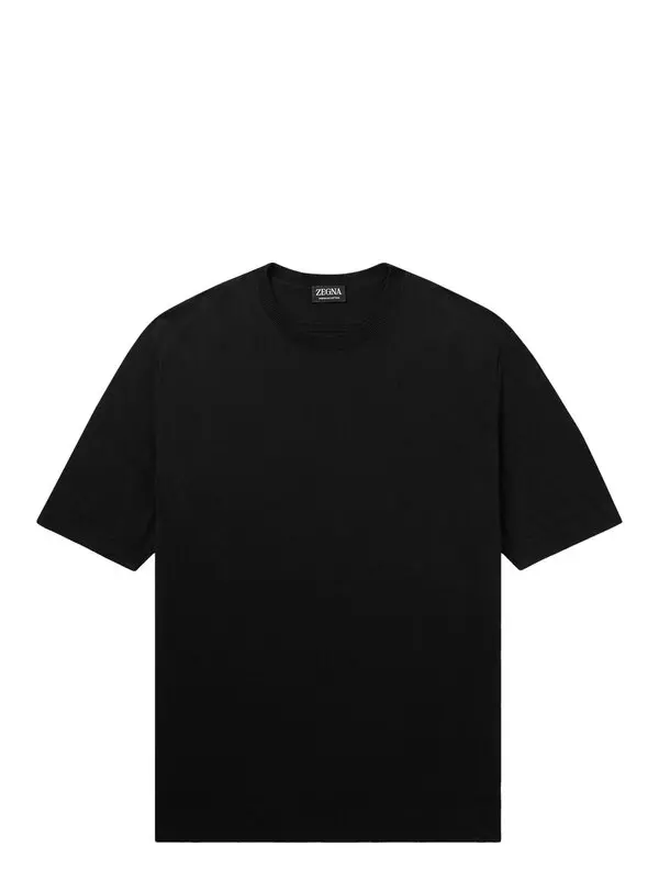 Zegna Slim-fit Cotton T-shirt - Black