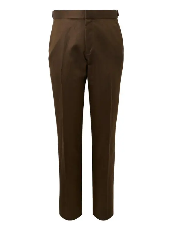 TOM FORD Straight-leg Silk And Linen-blend Twill Suit Trousers - Brown