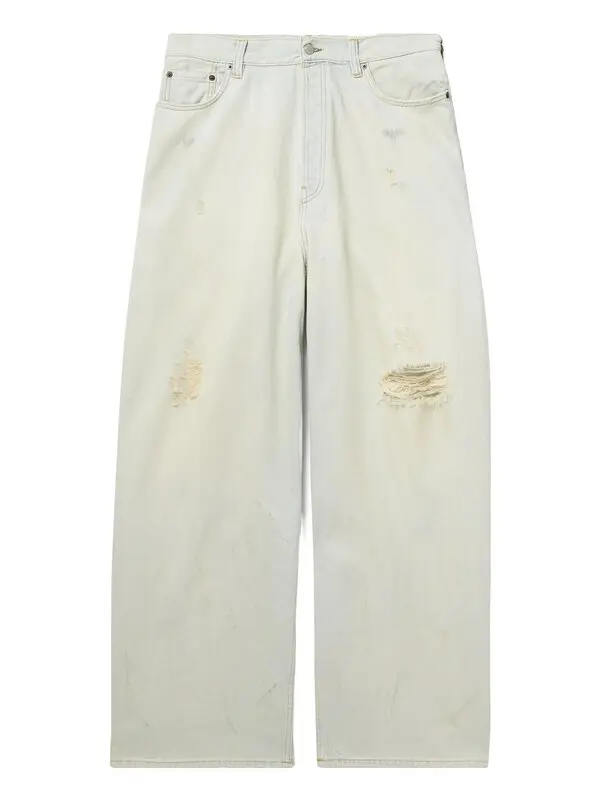 Acne Studios Wide-leg Distressed Jeans - Blue