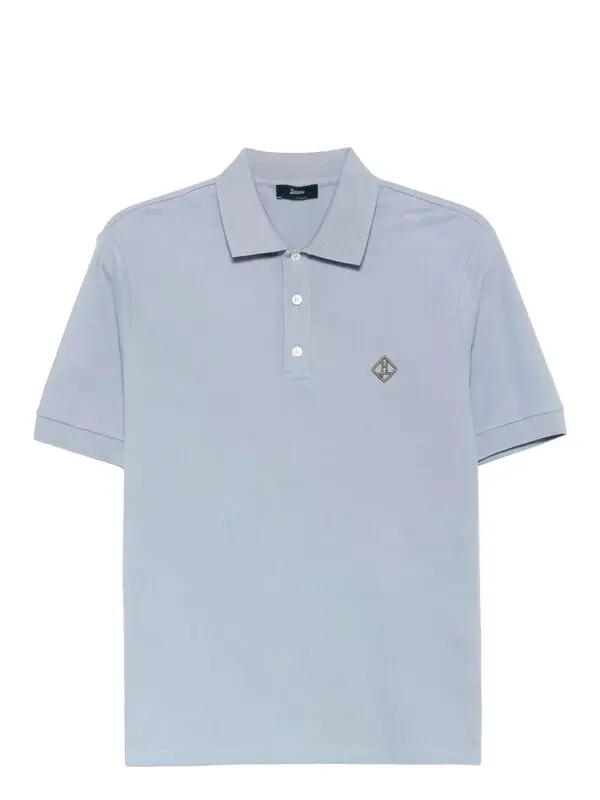 Herno Embroidered-logo Polo Shirt - Blue