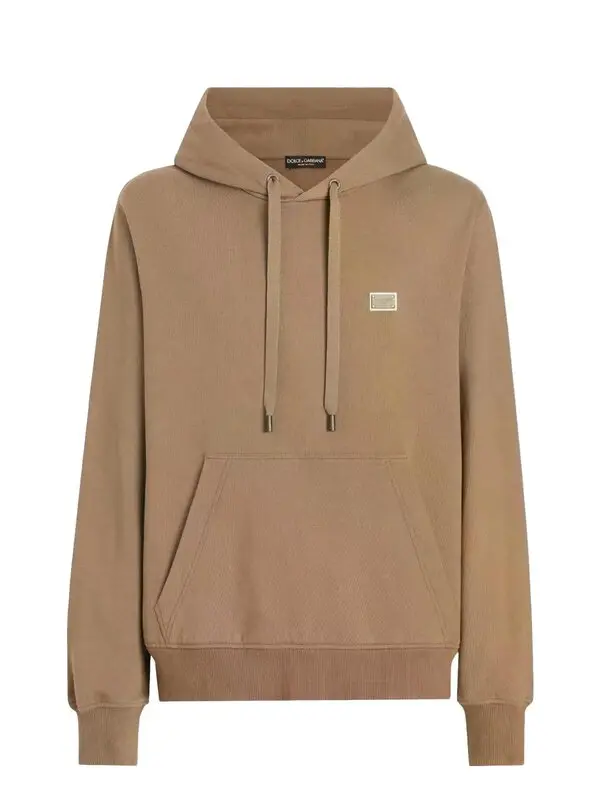 Dolce & Gabbana Logo-plaque Hoodie - Brown