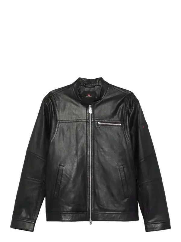 Peuterey Leather Biker Jacket - Black