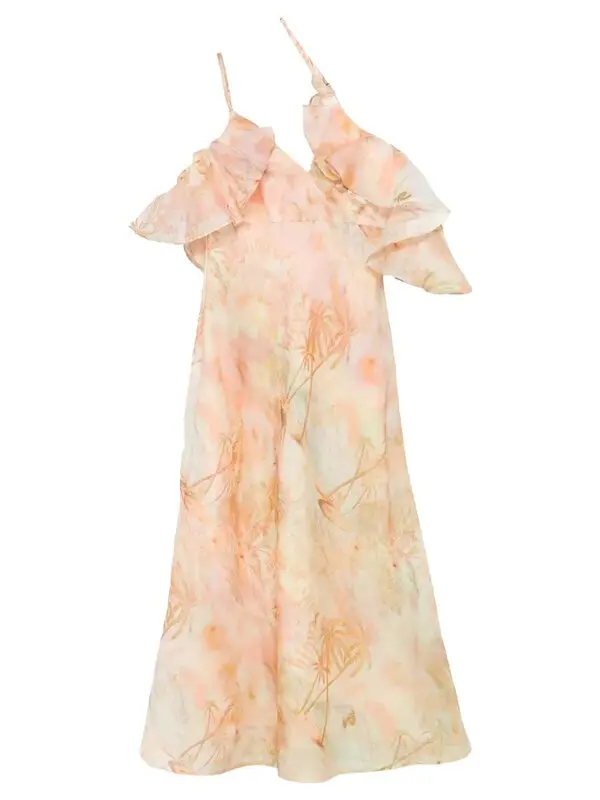 Zimmermann Illuminate Midi Dress - Orange