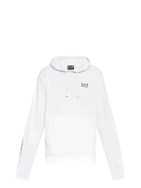 EA7 Logo-print Hoodie - White