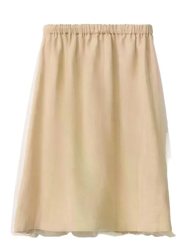 Fabiana Filippi Tulle-overlay Midi Skirt - Neutrals