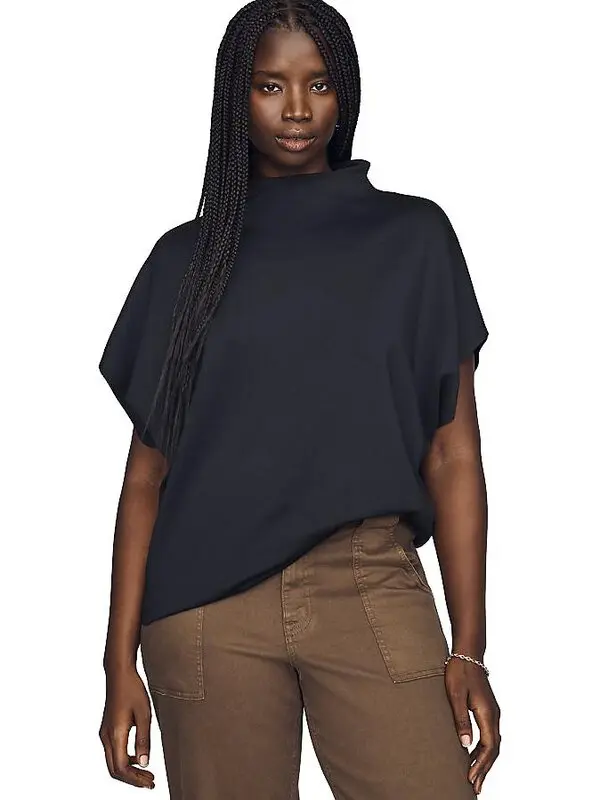 Anthropologie Mock-neck Batwing Top - Black