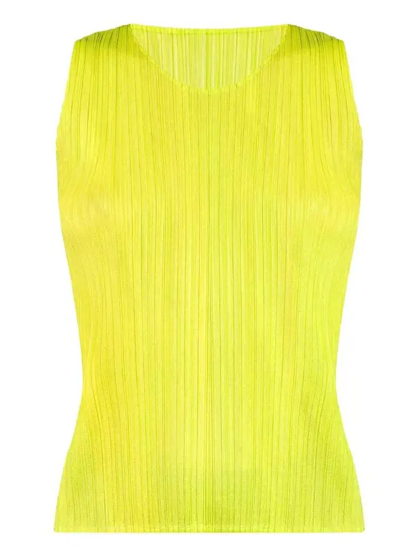 Issey Miyake Pleated Tank Top - Yellow