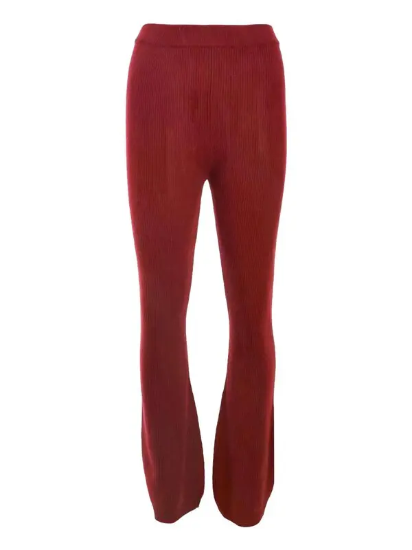 IZAAK AZANEI Ribbed Flared Trousers - Red