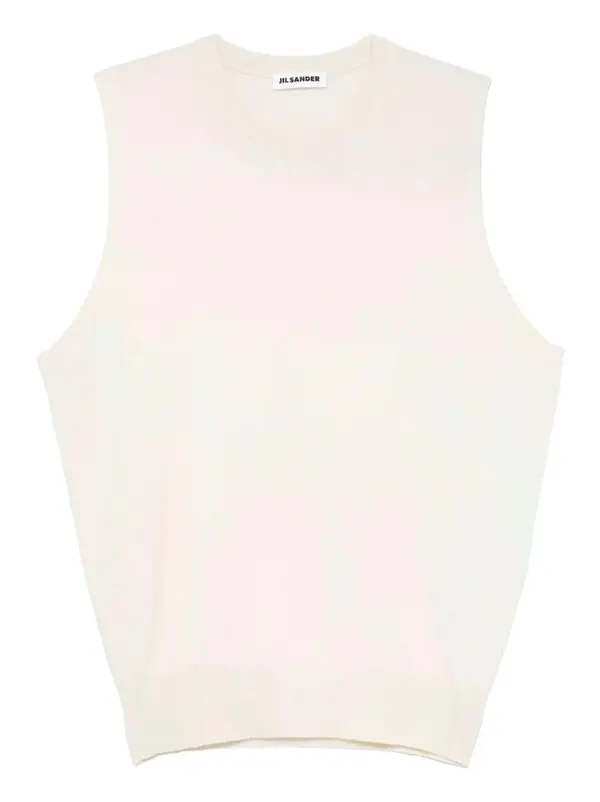 JIL SANDER Knitted Tank Top - Neutrals
