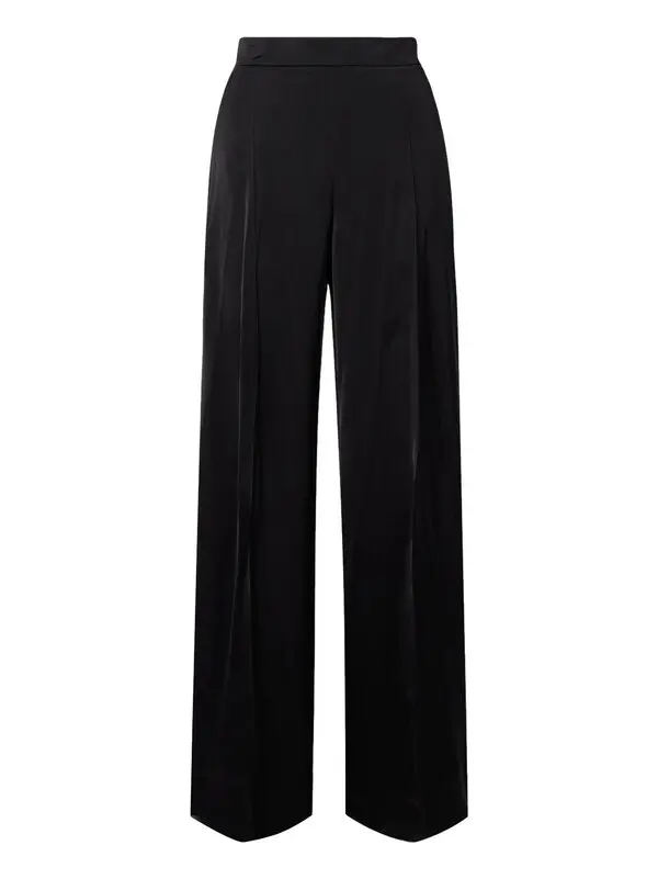 JIL SANDER Crepe De Chine Wide-leg Pants - Black