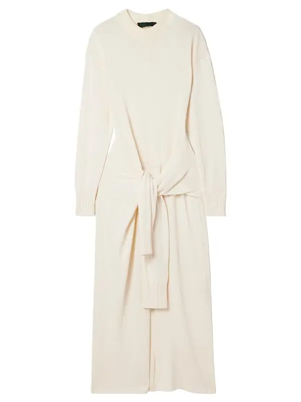 Proenza Schouler Luca Tie-detailed Maxi Dress - Off-white