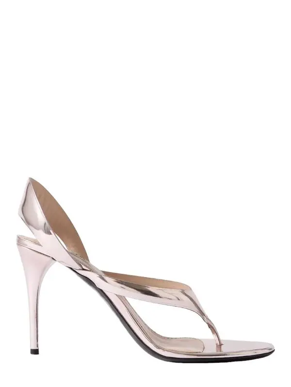 Alaïa Tong 90 Mirrored-leather Sandals - Silver