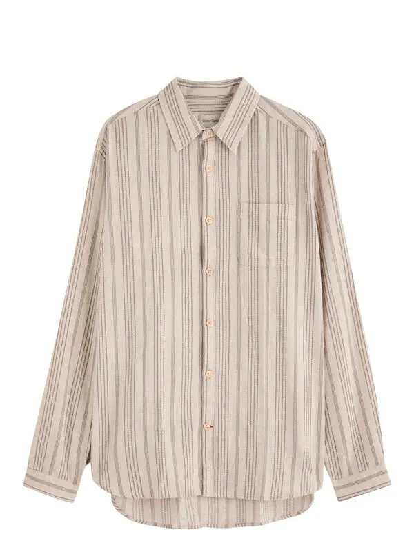 Oliver Spencer New York Special Striped Cotton-blend Shirt - Beige