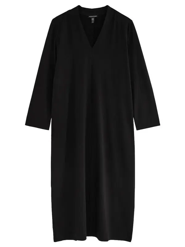 Eileen Fisher Stretch-jersey Midi Dress - Black
