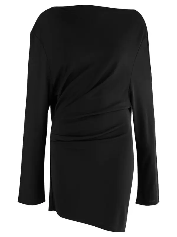 Jacquemus La Robe Croisière Draped Mini Dress - Black