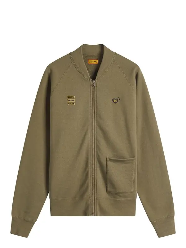 HUMAN MADE Heart Zip Jersey Bomber Jacket - Olive