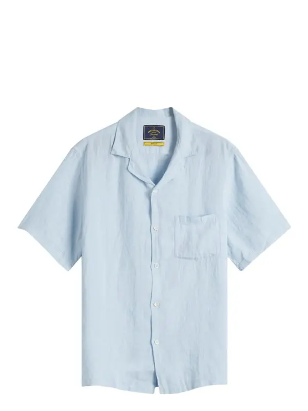Portuguese Flannel Linen Camp Vacation Shirt - Sky
