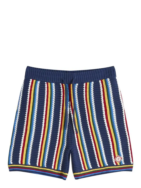 Casablanca Crochet Shorts - Navy