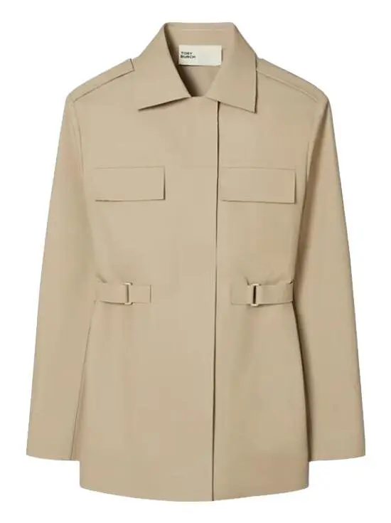 Tory Burch Canvas Jacket - Silver Taupe