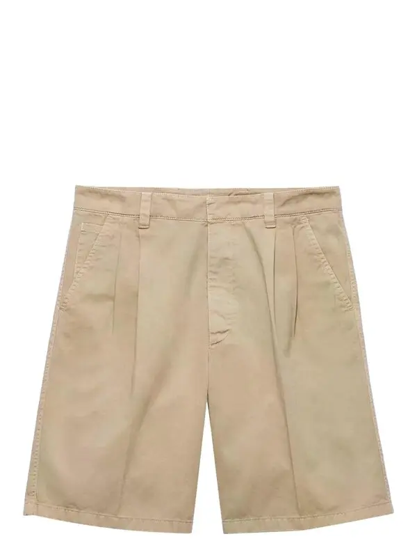 Prada Cotton Bermuda Shorts - Neutrals