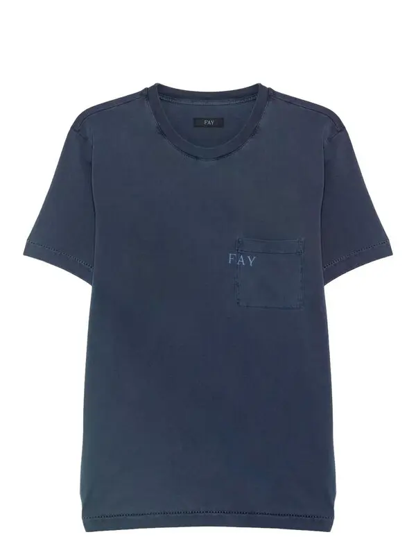 FAY Logo-print T-shirt - Blue