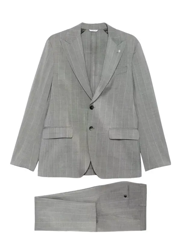 MANUEL RITZ Striped Suit - Grey