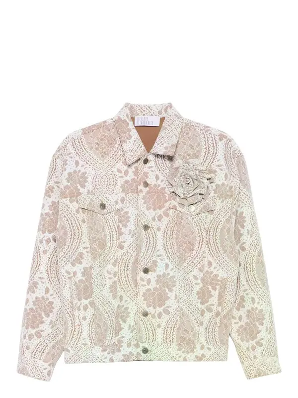 Giuseppe Di Morabito Lace-effect Denim Jacket - Neutrals