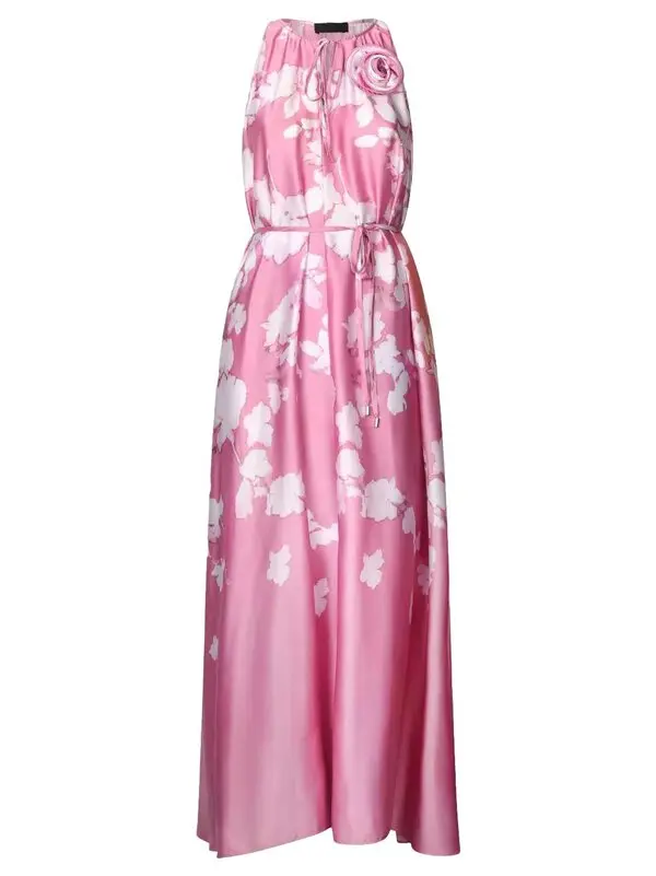Liu Jo Printed Satin Halterneck Dress - Pink