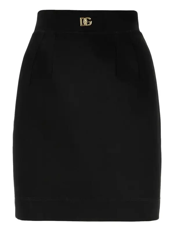Dolce & Gabbana Logo-plaque Pencil Skirt - Black