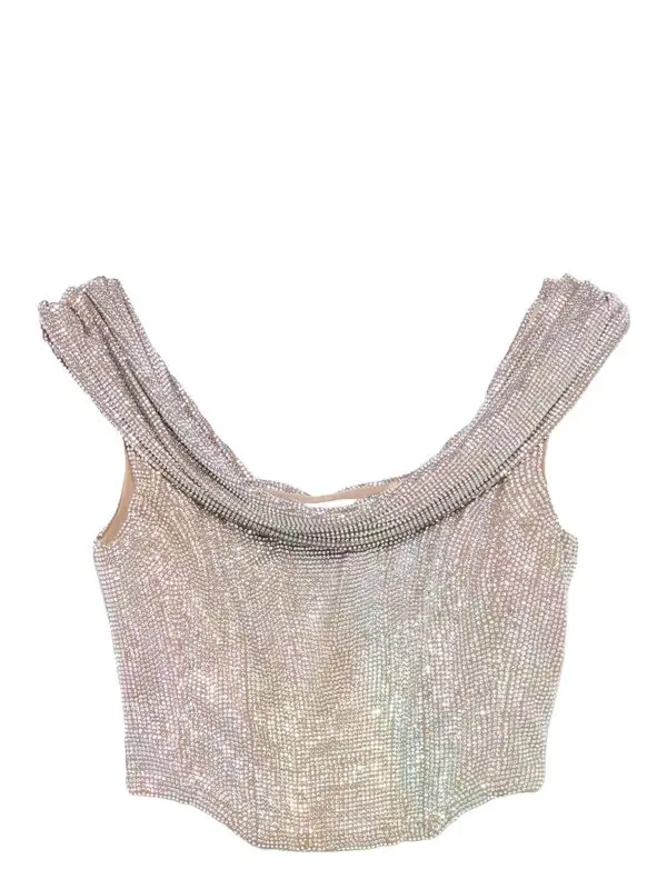Giuseppe Di Morabito Crystal-embellished Corset Top - Neutrals