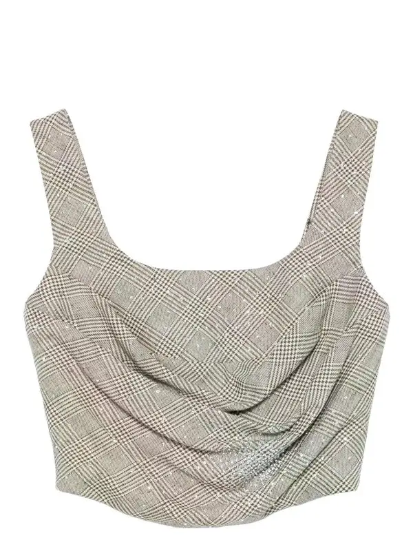 Giuseppe Di Morabito Check-pattern Corset Top - Neutrals