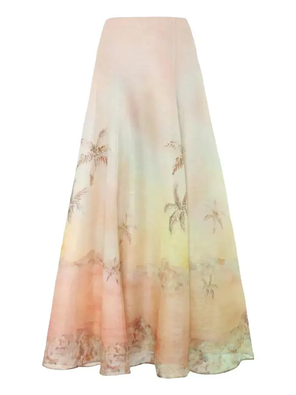 Zimmermann Illuminate Maxi Skirt - Pink