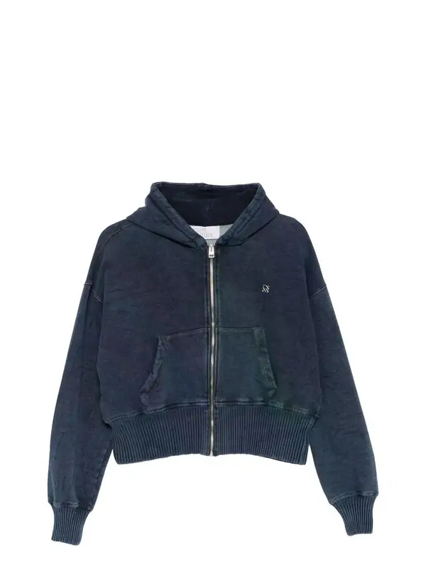 Giuseppe Di Morabito Washed-effect Cotton Hoodie - Blue