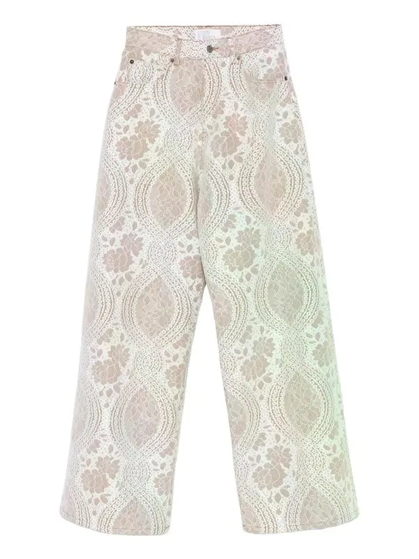 Giuseppe Di Morabito Lace-effect Jeans - Neutrals