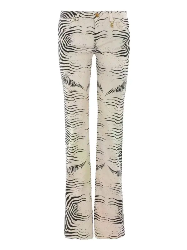 Roberto Cavalli Tigress-print Trousers - White