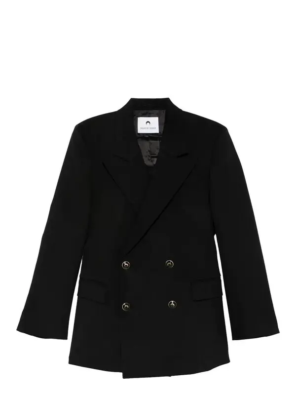 MARINE SERRE Twill Blazer - Black