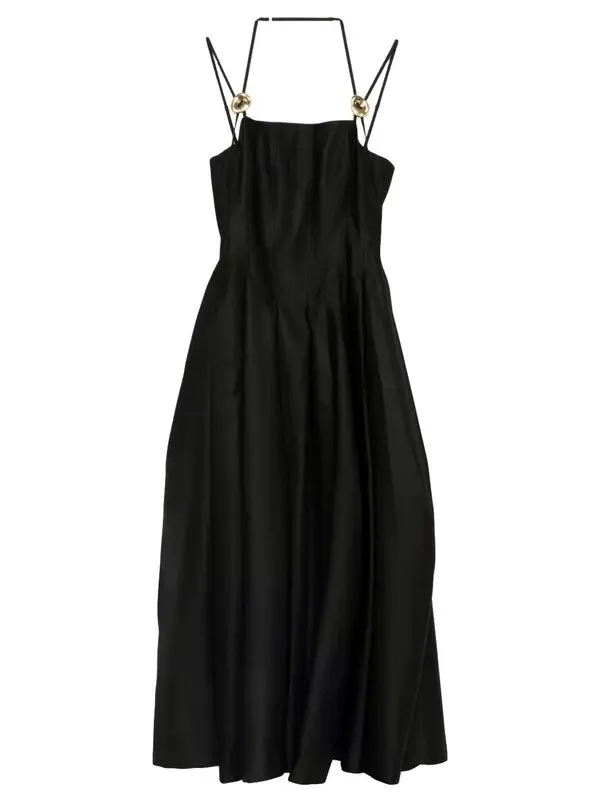 Stine Goya Satin Midi Dress - Black