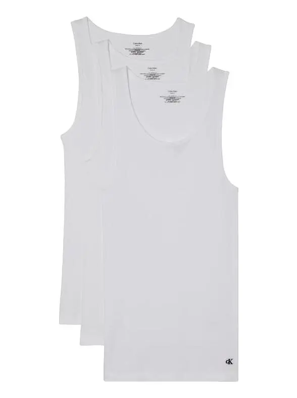 Calvin Klein 3-pack Classic Cotton Tanks - White/ White