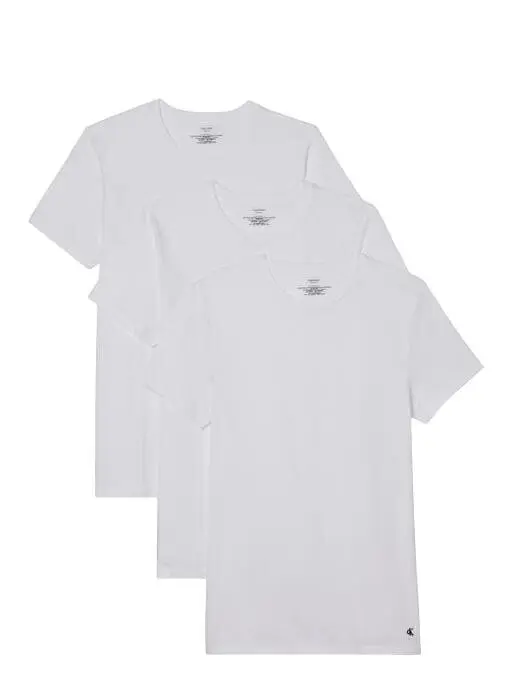 Calvin Klein 3-pack Classic Cotton Crewneck T-shirts - White/ White
