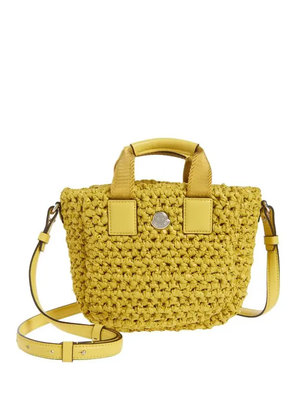 Moncler Micro Caradoc Woven Crossbody Bag - Yellow Pear