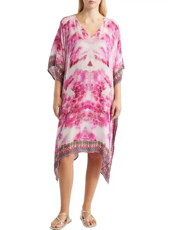 APNY Print Midi Caftan - Pink/white Multi